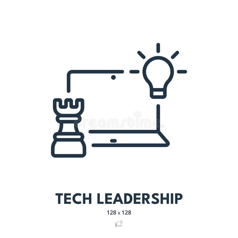 Tech Leadership Icon. Technology, Leader, Innovation. Editable Stroke ...