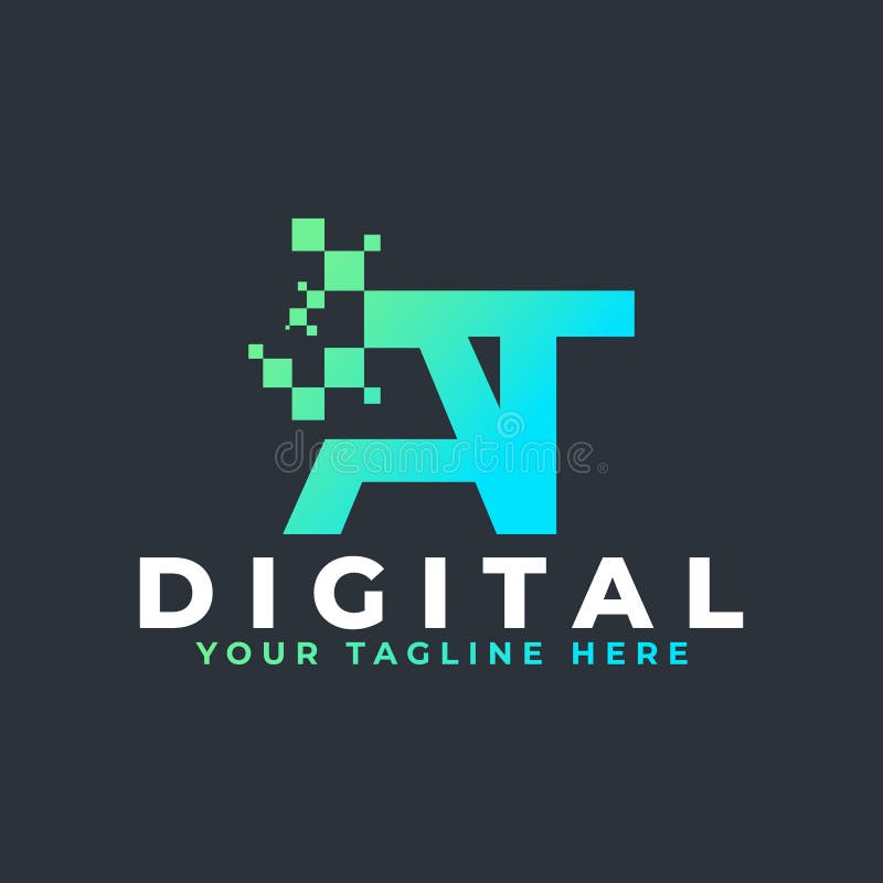 Technology Logos Letter, Digital and Modern, Abstract Stock Vector ...