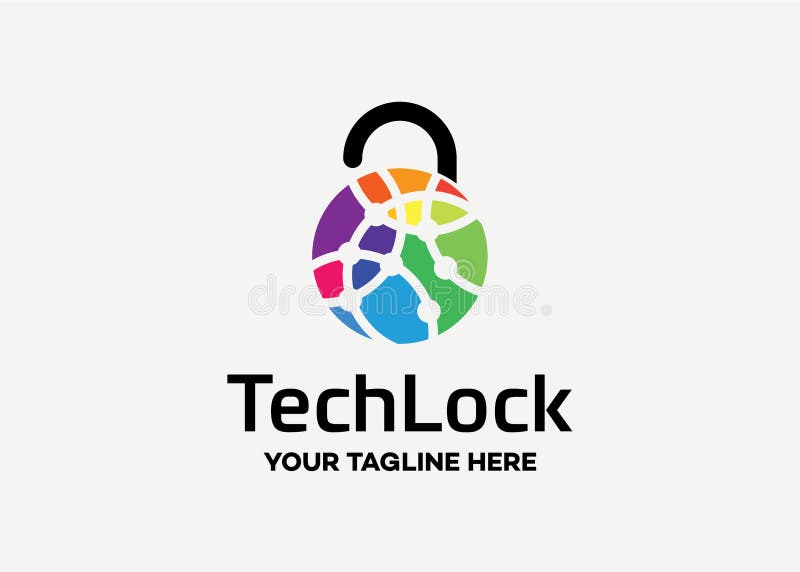 Tech Lock Logo Design Template Stock Vector - Illustration of protect ...