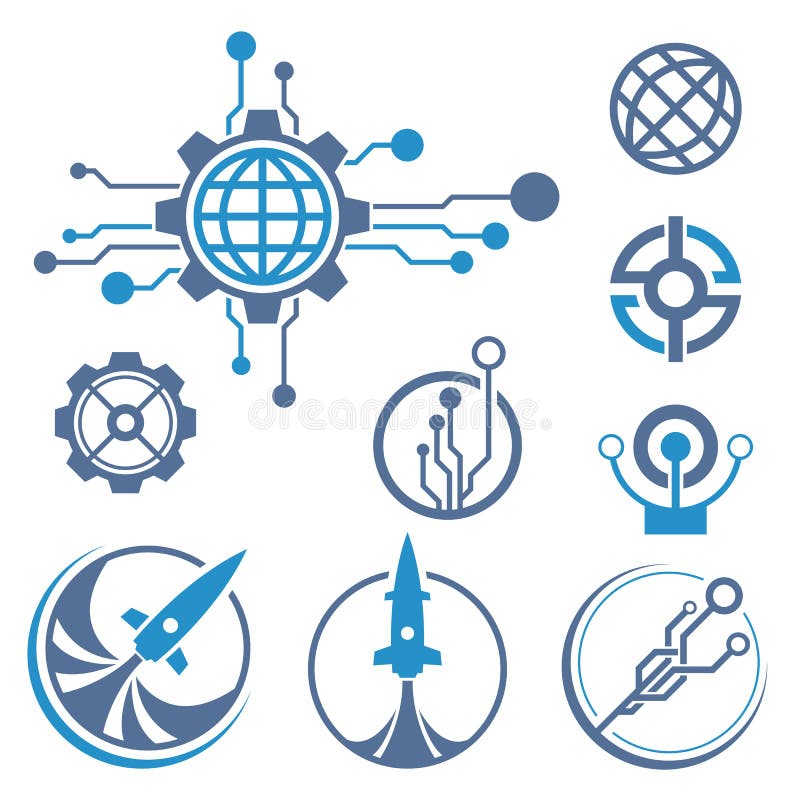 Tech logo. Rocket icon stock vector. Illustration of digital - 102804761