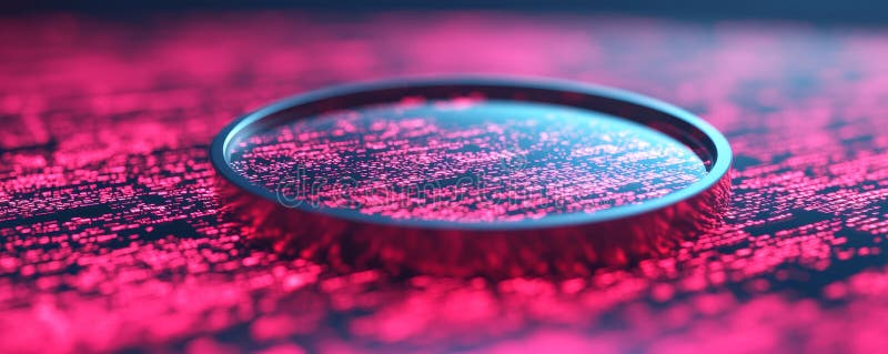 Tech Magnifying Glass Examining Digital Data Stock Illustration ...