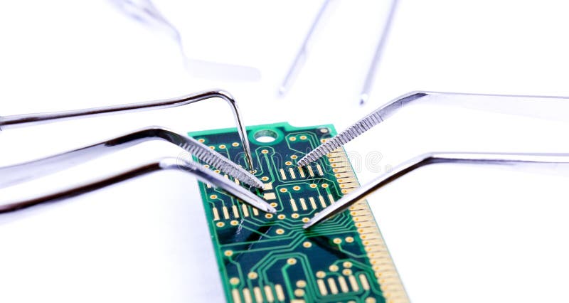 Tech Med Kit on White Background Stock Photo - Image of electronic ...