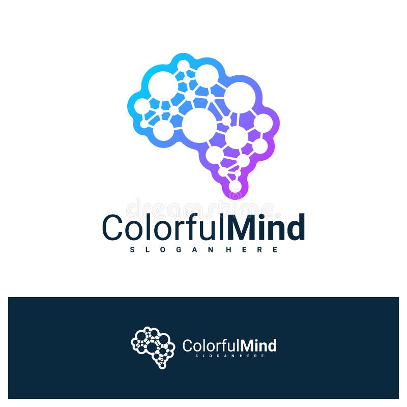 Tech Mind Logo Design Vector Template, Brain Logo Concepts Illustration ...