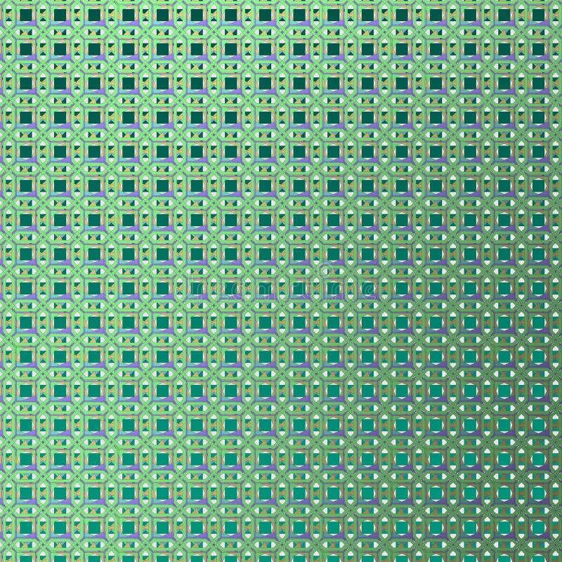 Green Tech Modern Arabic Pattern with Green Squares Stock Illustration ...