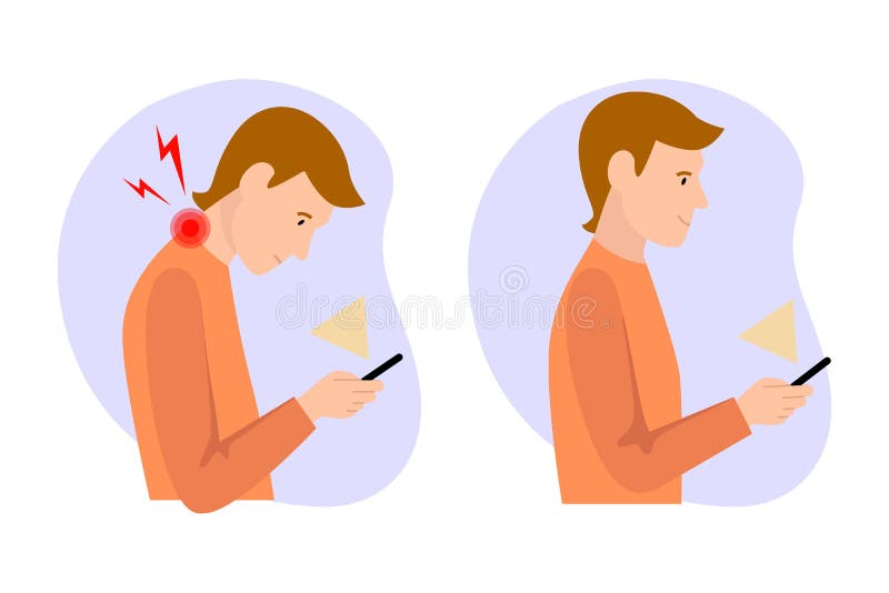 Correct Phone Posture Stock Illustrations – 85 Correct Phone Posture ...