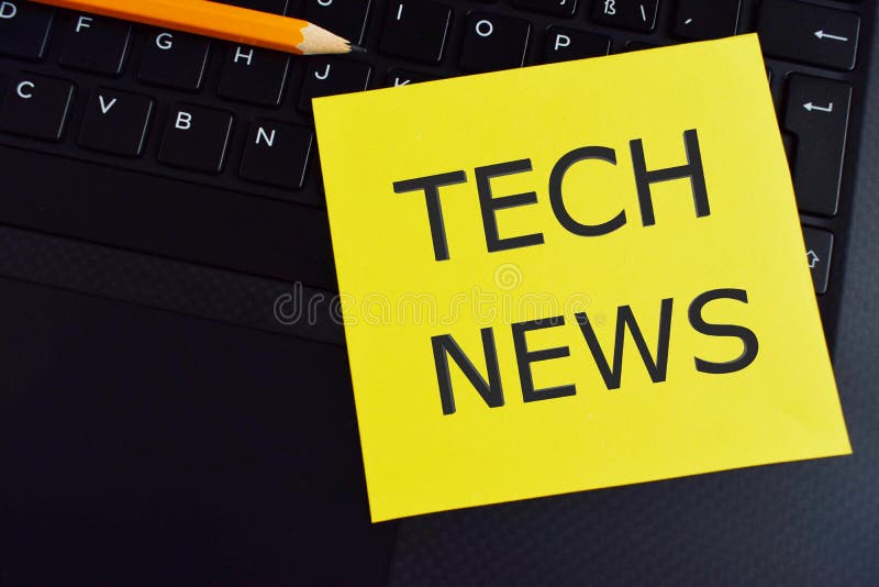 Tech News Text Written on Yellow Colorful Notes. Business Concept Stock ...
