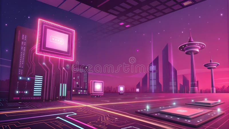Tech Noir Illustration: a Futuristic Abstract Design Background Stock ...