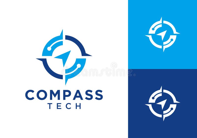 Tech North Compass Logo Design Stock Illustration - Illustration of ...