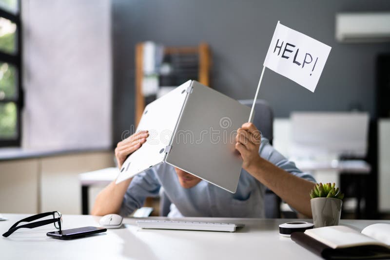 Tech Overload and Trouble. Overloaded Men Stock Photo - Image of ...