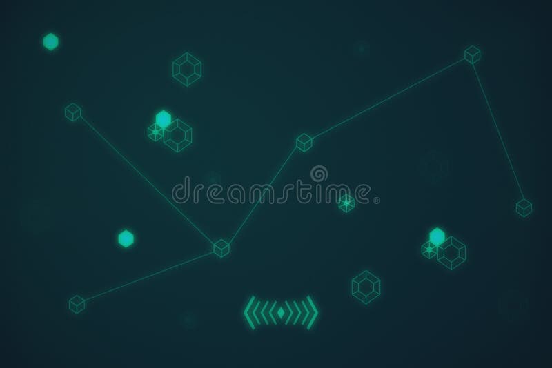 Tech patterns on blue stock illustration. Illustration of creative ...