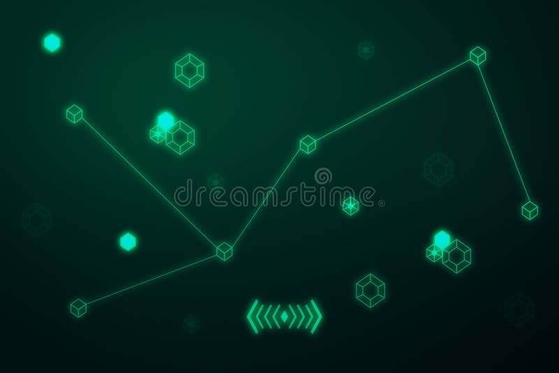 Tech patterns on green stock illustration. Illustration of geometric ...