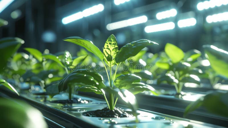 Tech plant growing stock illustration. Illustration of technology ...