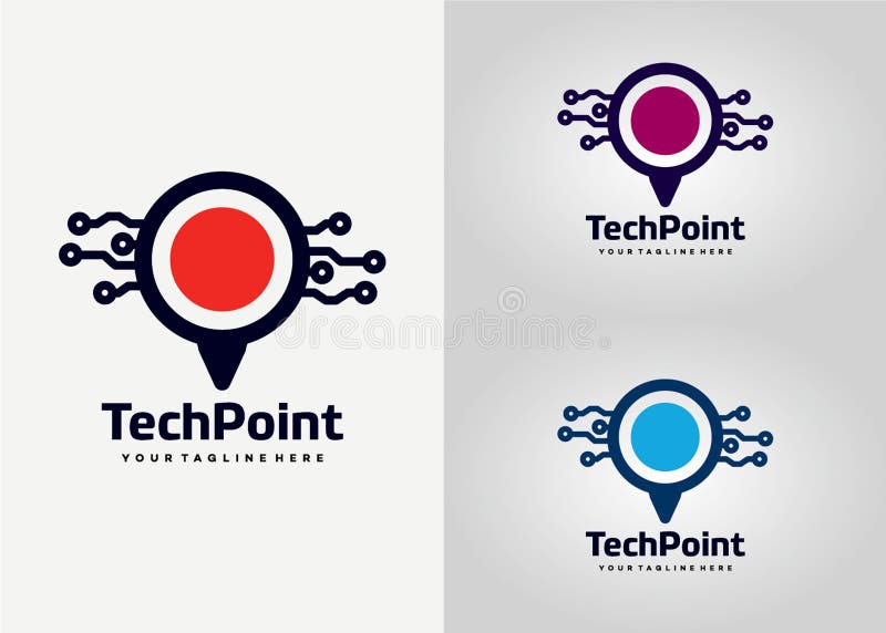 Tech Point Logo Design Template Stock Vector - Illustration of connect ...