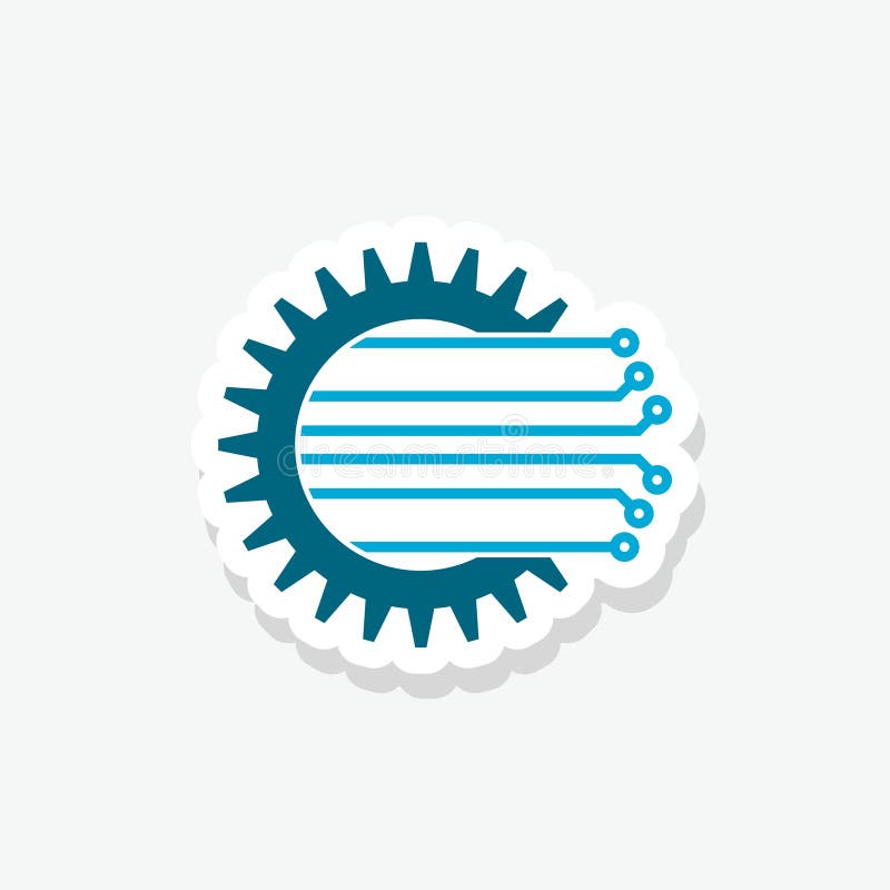 Tech Process Icon in Flat Style Isolated on White Stock Vector ...