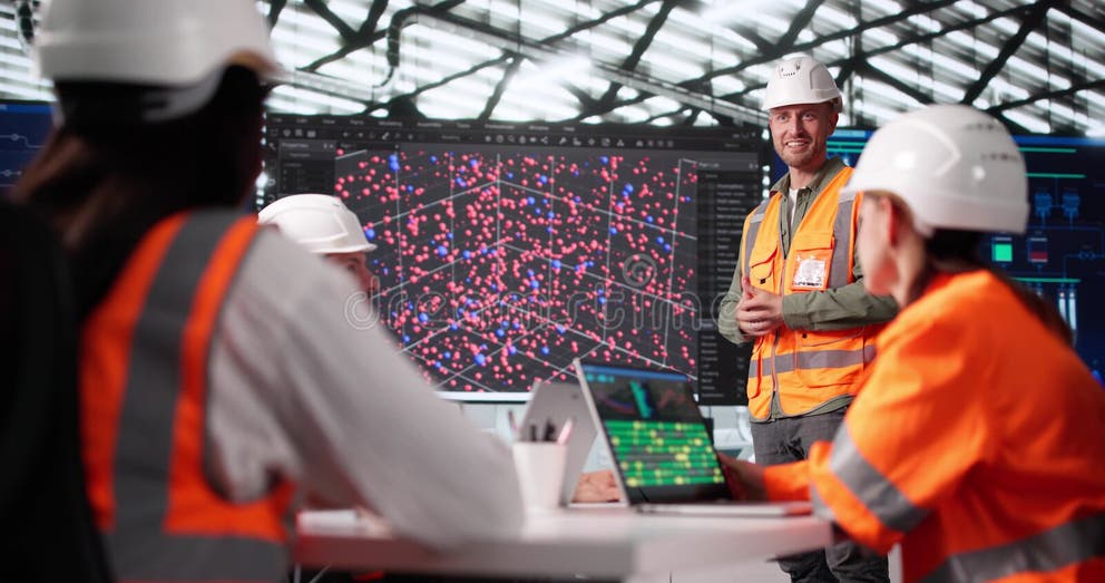Tech Professor Leading Multiracial Engineer Team Stock Image - Image of ...