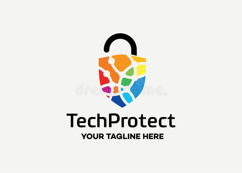 Protect Technology Logo Design Template Inspiration Stock Vector ...