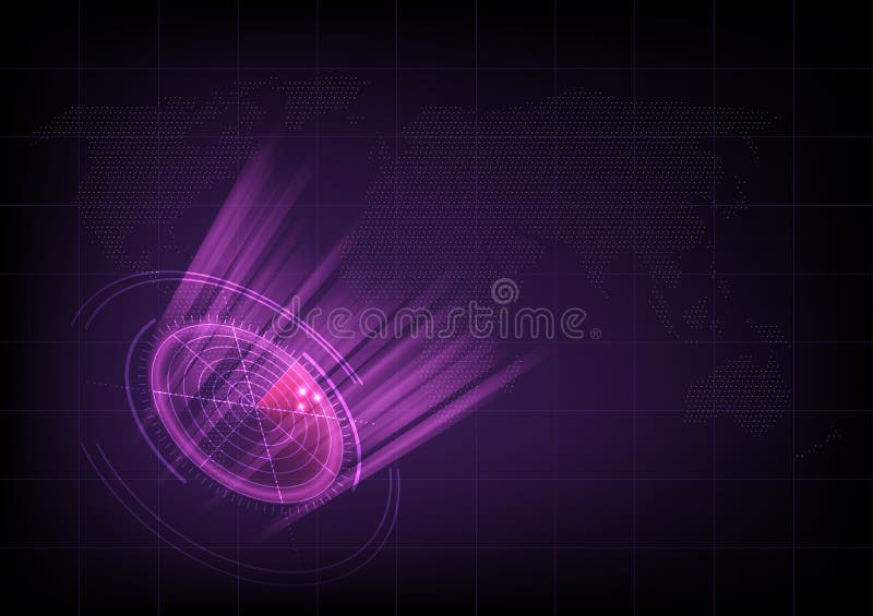 Tech radar world map stock vector. Illustration of tech - 288757132