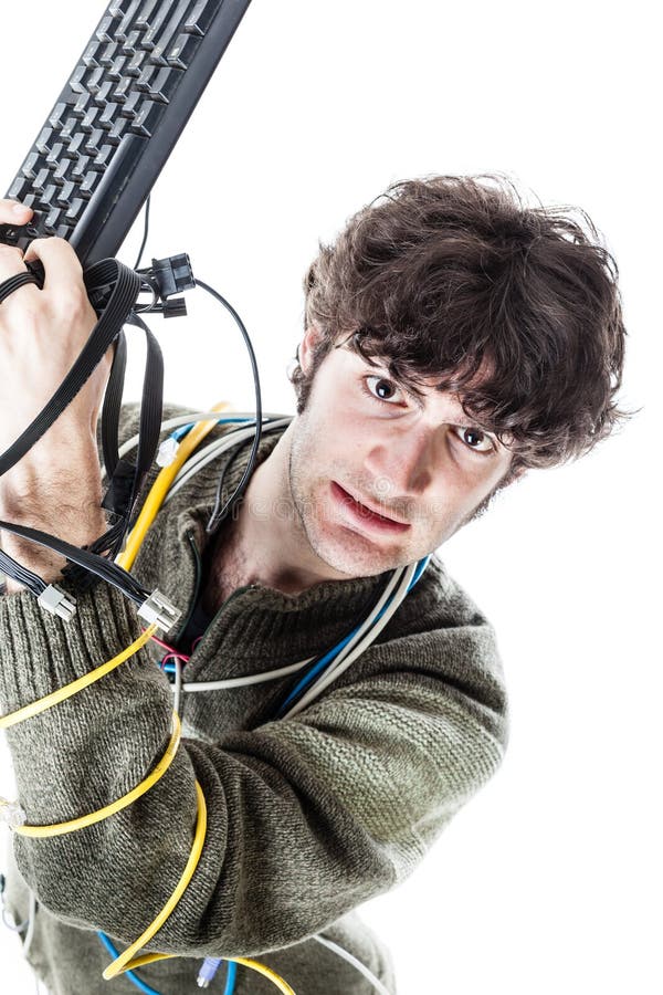 Tech rage stock image. Image of help, isolated, displeased - 32714513