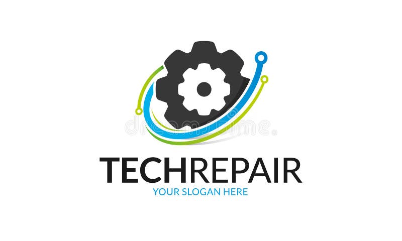 Tech Repair Logo Template stock illustration. Illustration of ...