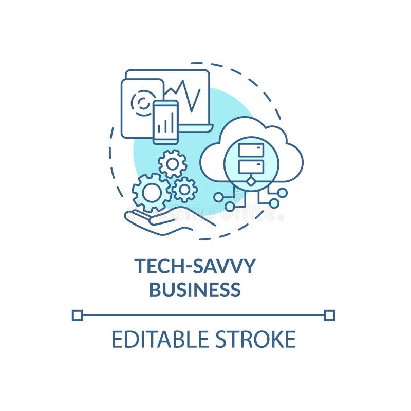 Tech Savvy Business Blue Concept Icon Stock Vector - Illustration of ...