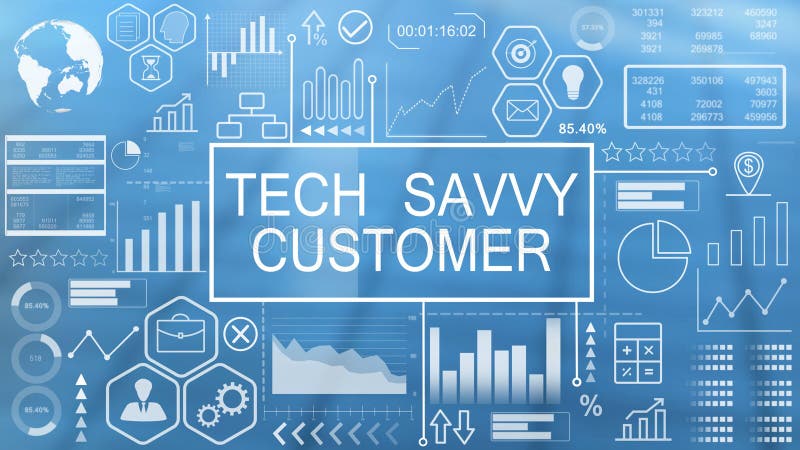 Tech Savvy Customer, Animated Typography Stock Illustration ...