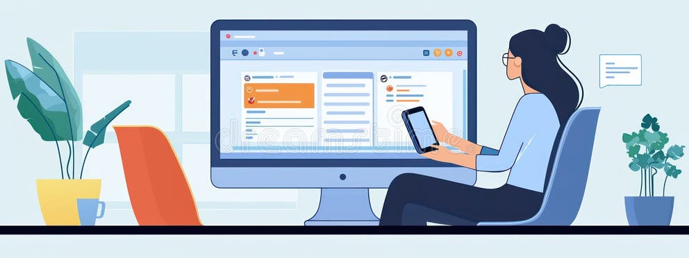 Tech Savvy Individual Using Mobile App for Ecommerce while Desktop ...