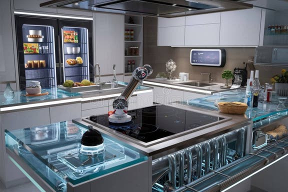A Tech-savvy Kitchen with Smart Appliances and Touch Controls 2 Stock ...