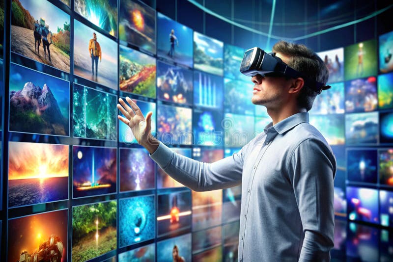 Tech Savvy Professional Navigating Advanced Visual Display of ...