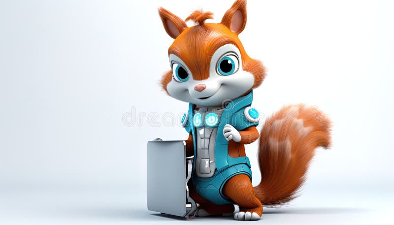 Charismatic and Friendly Tech-savvy Squirrel. Software and Technology ...