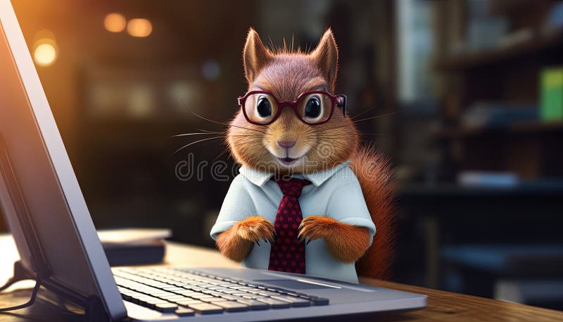 Charismatic and Friendly Tech-savvy Squirrel. Software and Technology ...