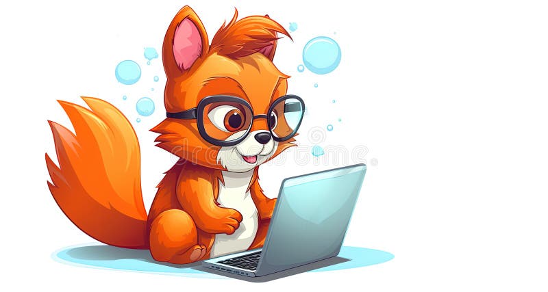 Illustration with Charismatic and Friendly Tech-savvy Squirrel ...