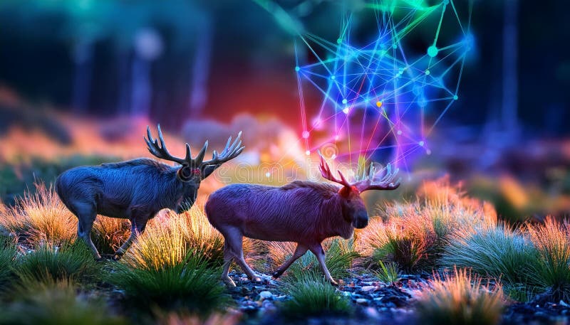 A Tech-savvy Wildlife Scene Where Animals are Integrated with Subtle ...