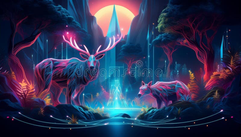 A Tech-savvy Wildlife Scene Where Animals are Integrated with Subtle ...