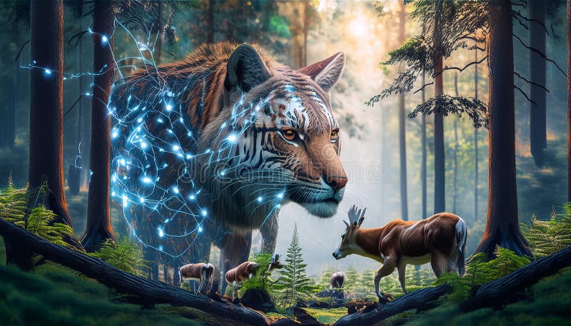 A Tech-savvy Wildlife Scene Where Animals are Integrated with Subtle ...