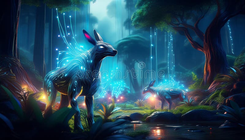 A Tech-savvy Wildlife Scene Where Animals are Integrated with Subtle ...