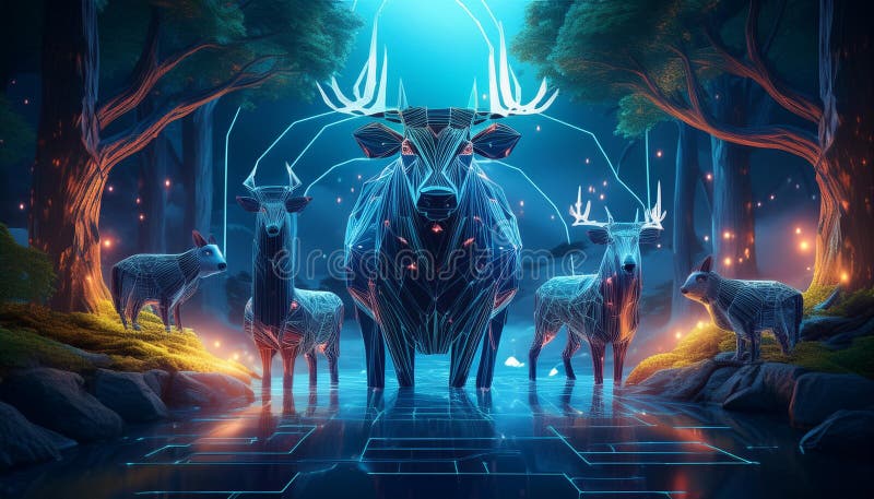 A Tech-savvy Wildlife Scene Where Animals are Integrated with Subtle ...