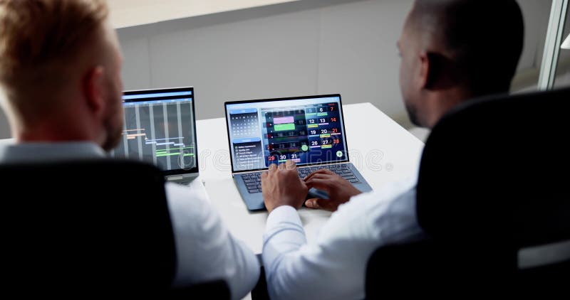 Tech Schedule List on Computer Screen Stock Photo - Image of workaholic ...