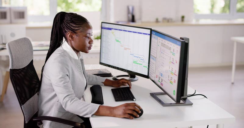 Tech Schedule List on Computer Screen Stock Photo - Image of workaholic ...