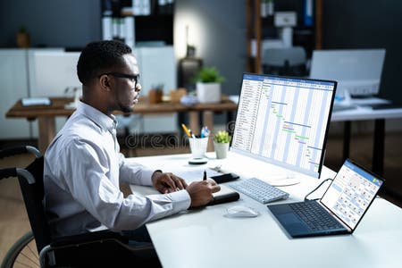 Tech Schedule List on Computer Screen Stock Photo - Image of workaholic ...