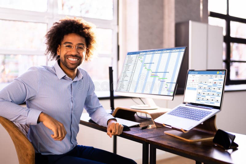 Tech Schedule List on Laptop Computer Screen Stock Photo - Image of ...