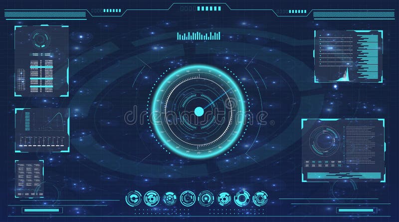 Radar Screen.HUD. Hi-tech Futuristic Display. Technology Background ...