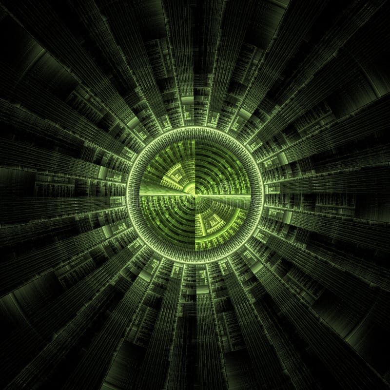 Tech Science Fiction Circle. Stock Illustration - Illustration of blue ...