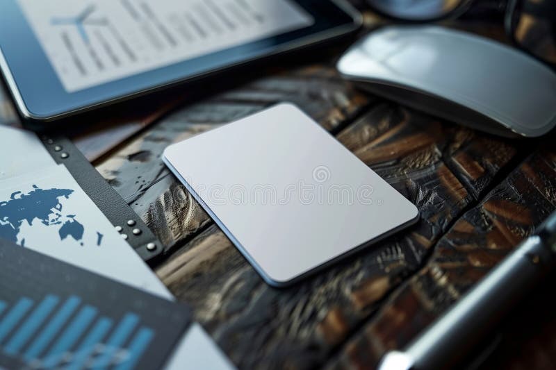 Tech Setup: Tablet Computer and Mouse on Table Stock Image - Image of ...