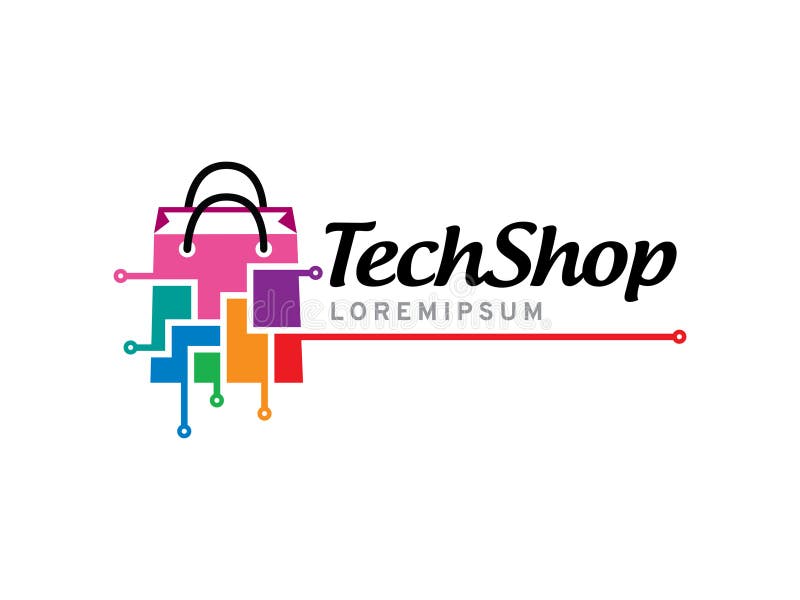 Tech Shop Logo Symbol or Icon Template Stock Vector - Illustration of ...