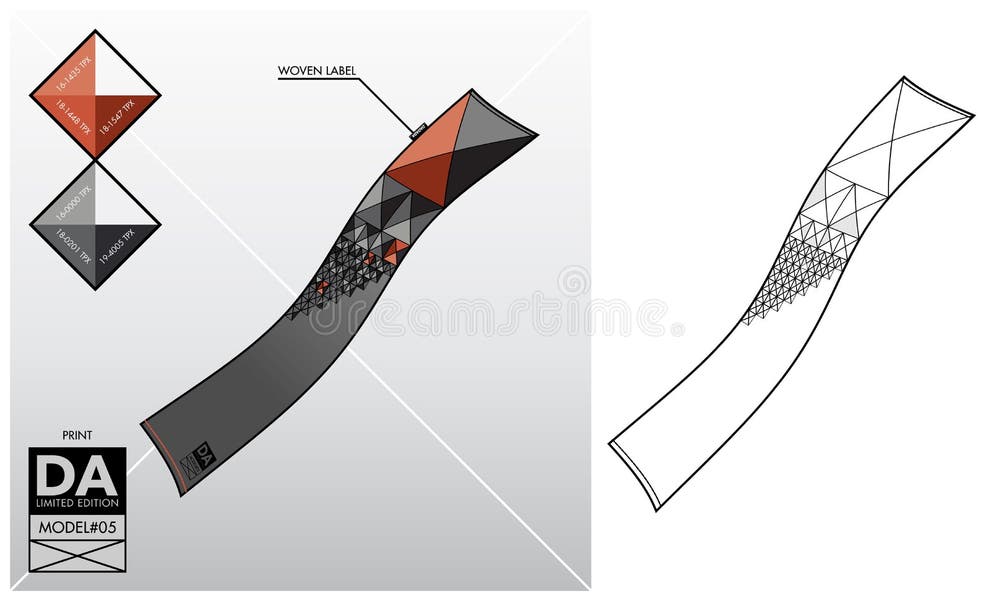 Tech sketch of a scarf stock vector. Illustration of flat - 94044820