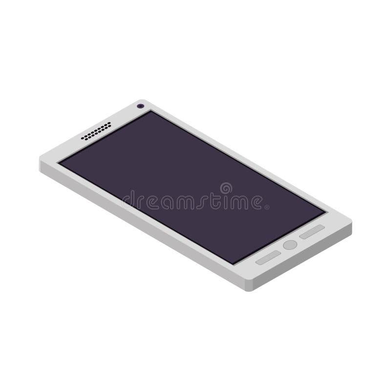 Tech Smartphone with Buttons Lying Down Stock Vector - Illustration of ...