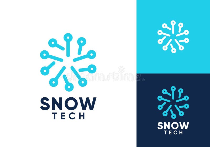 Tech Snowflake Logo Design. Conditioning Cooling Hvac Symbol Icon ...