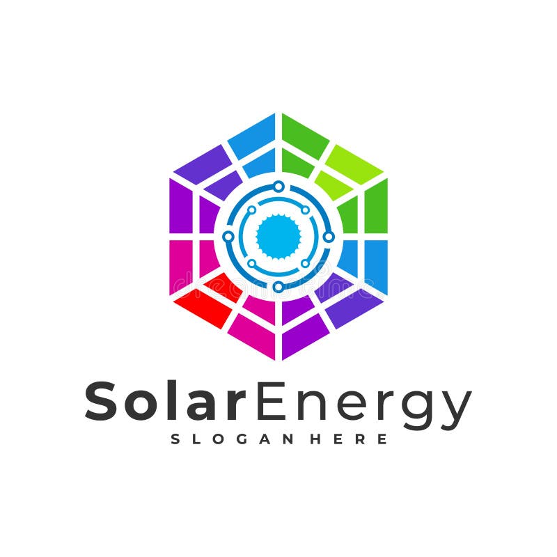 Tech Solar Logo Vector Template, Creative Solar Panel Energy Logo ...