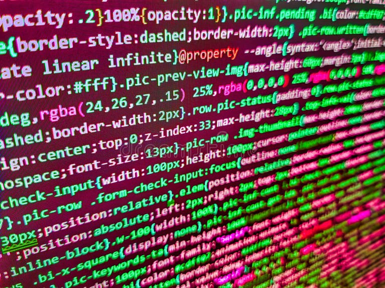 Tech Source Apps, Programmer Working of Software, Blurred Screen with ...