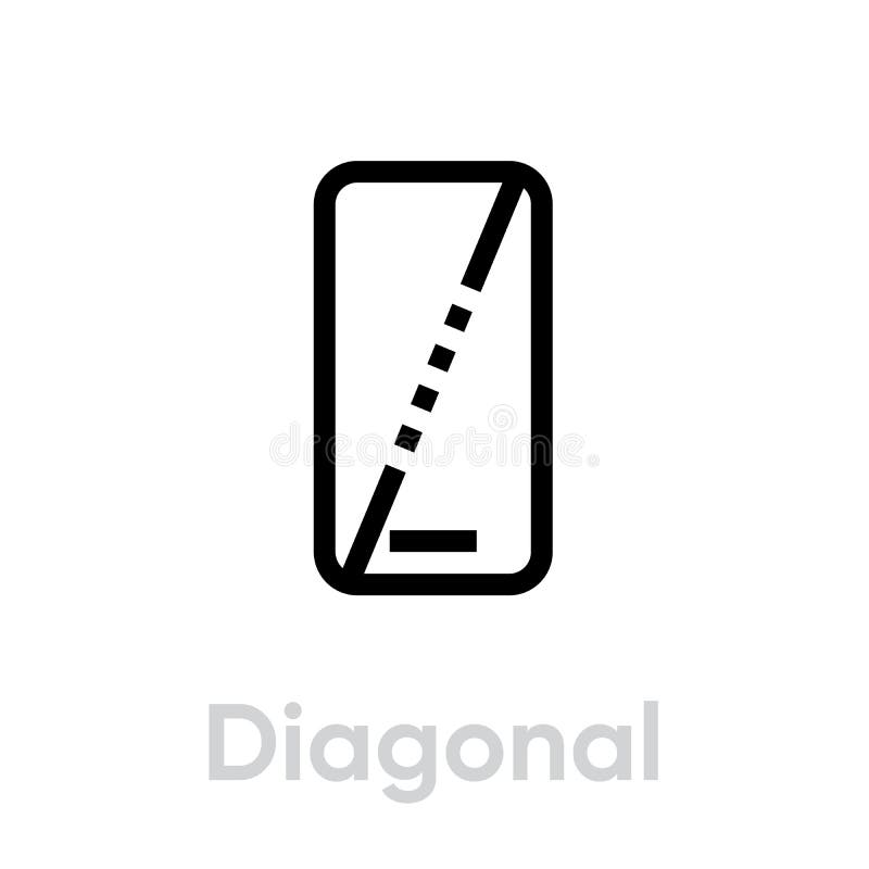 Tech Specs Diagonal Phone Icon. Editable Line Vector Stock Vector ...